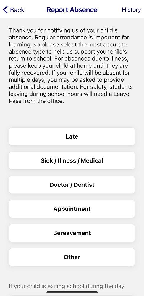 How to report an Absence