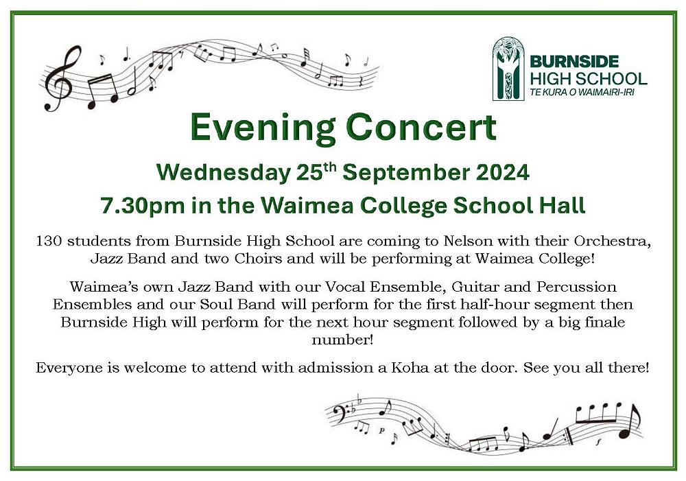 Burnside High School and Waimea College Evening Concert