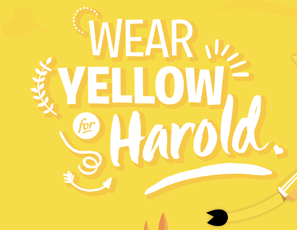 Wear Yellow for Harold Day — happening next Friday, 13 June