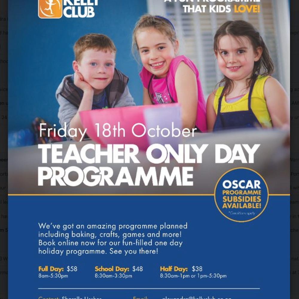 Kelly Club Open for Staff Only Day — APS Newsletter - Week 1, Term 4