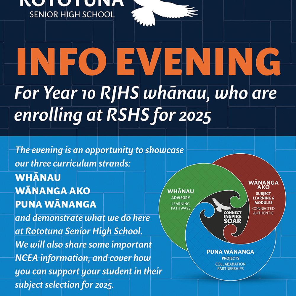 Year 10 - Year 11 Information Evening — RJHS Newsletter - Term 3, Issue 4