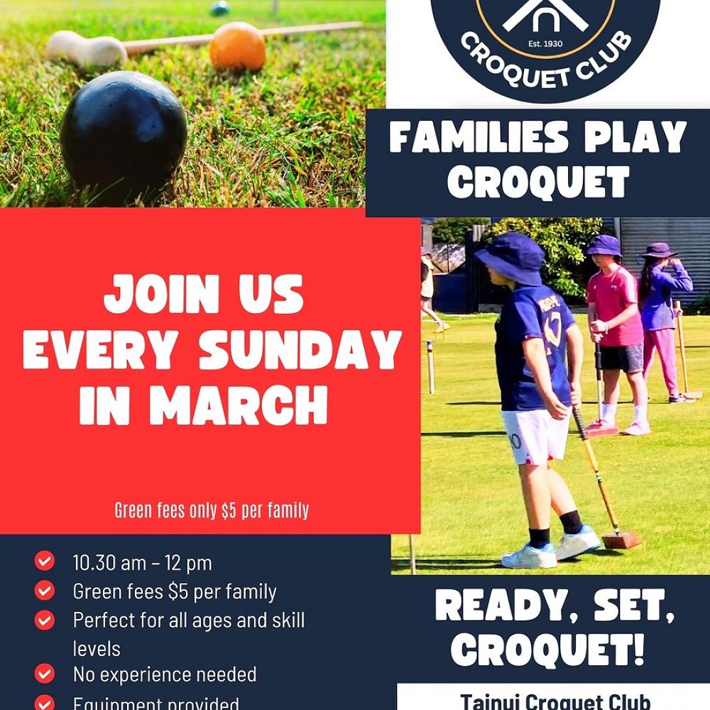 Families play Croquet
