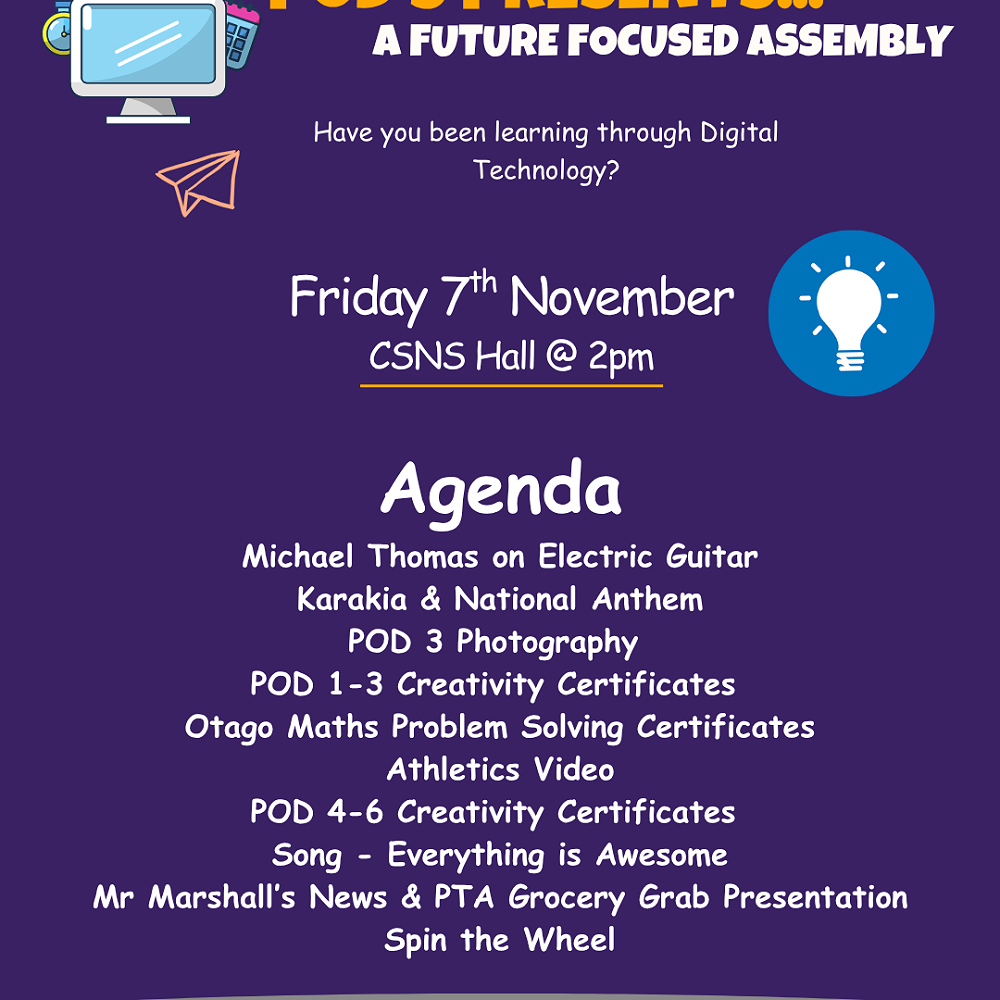 Assembly Agenda - Friday 7th November