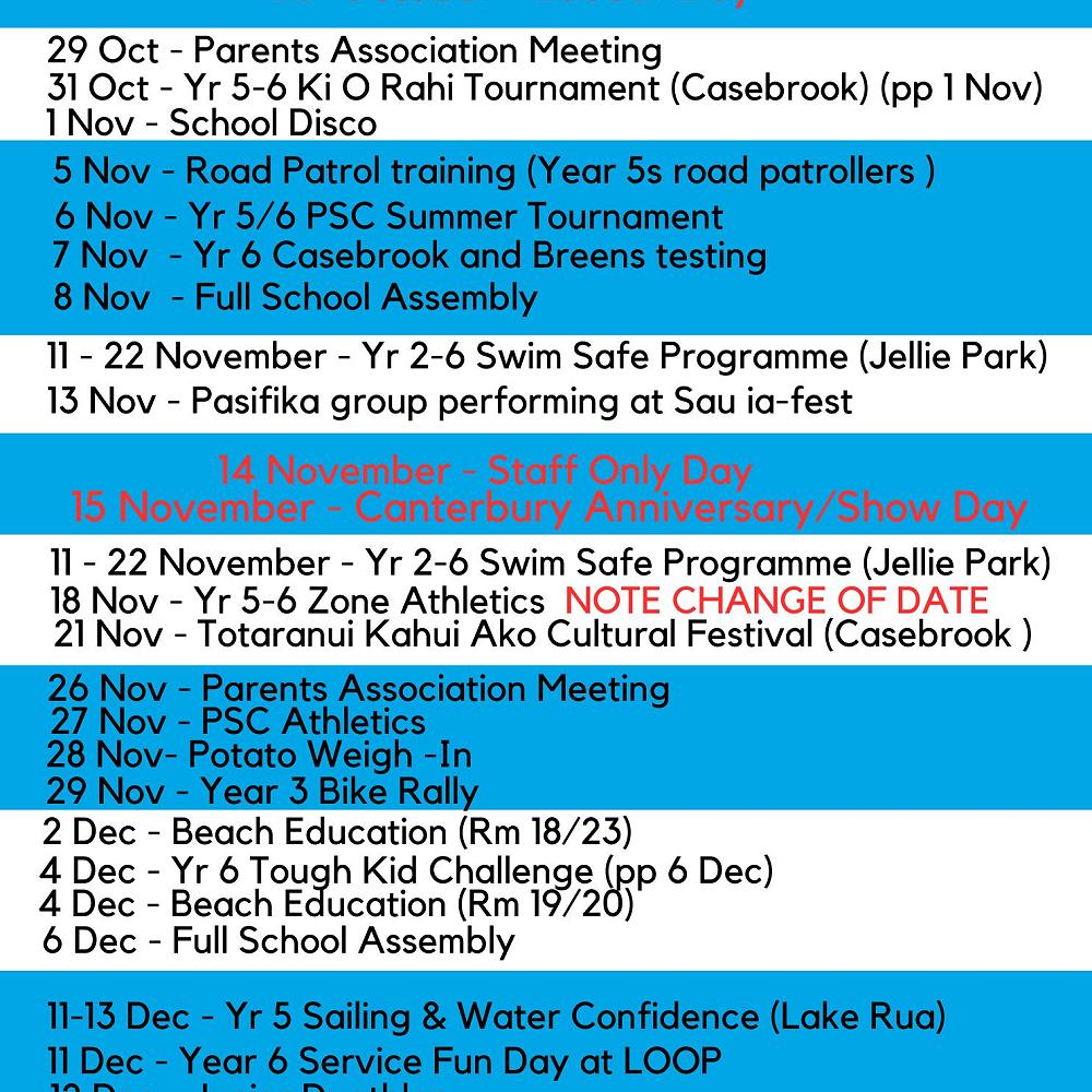 Save the Date - Term 4 2024