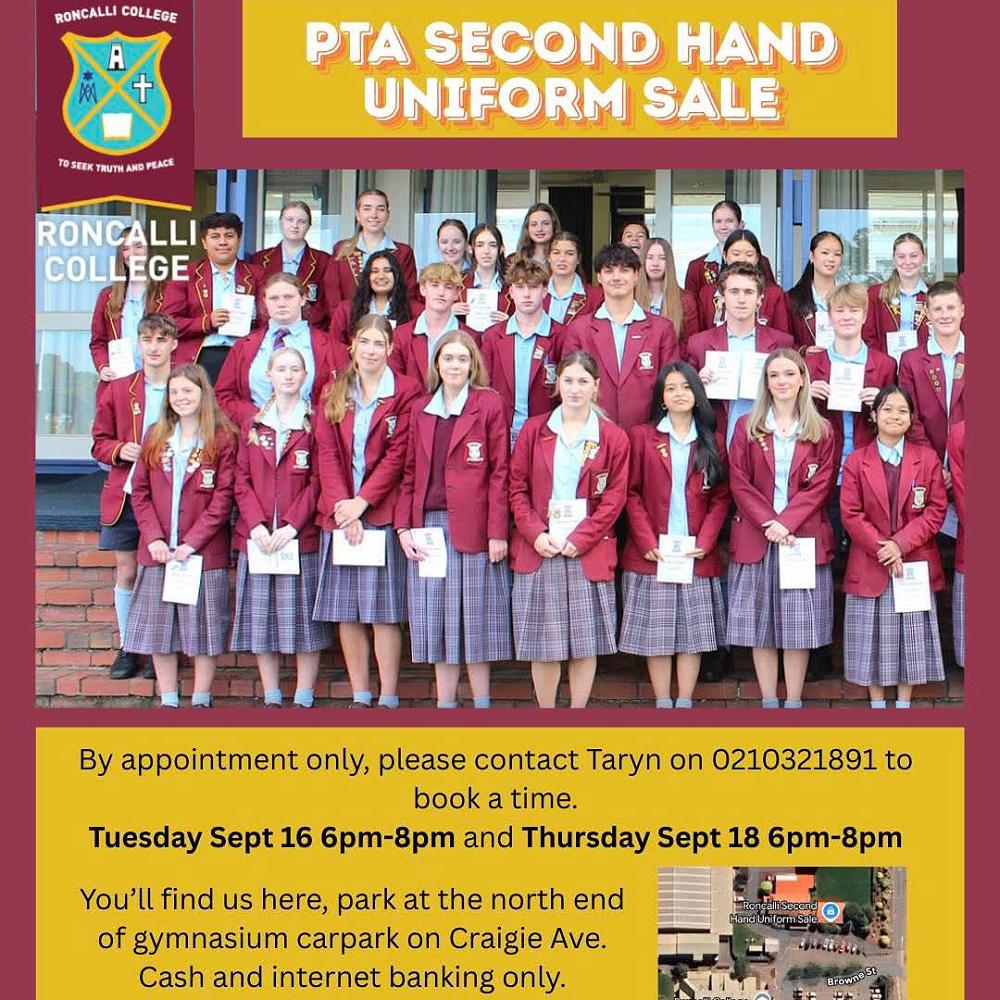 PTA Second hand Uniform — Newsletter 12 September 2025