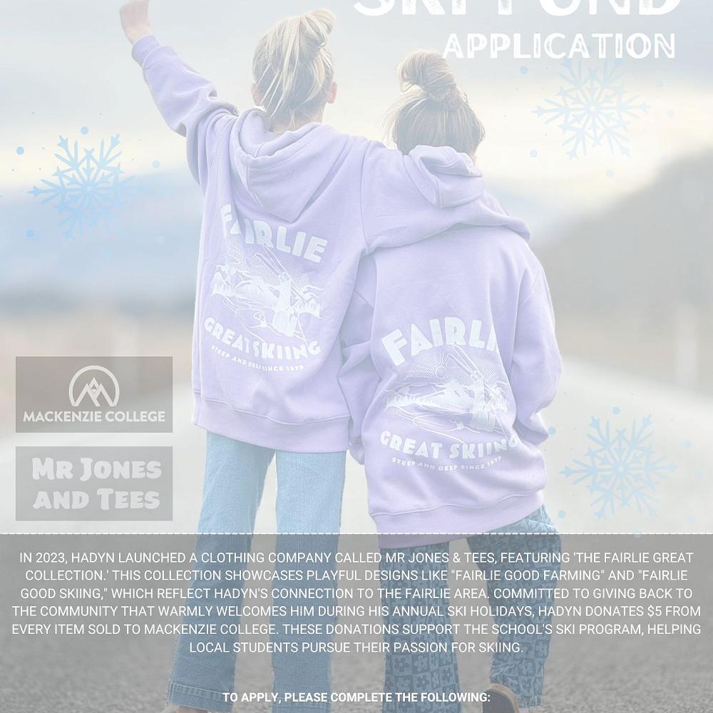HADYN JONES SKI FUND APPLICATION