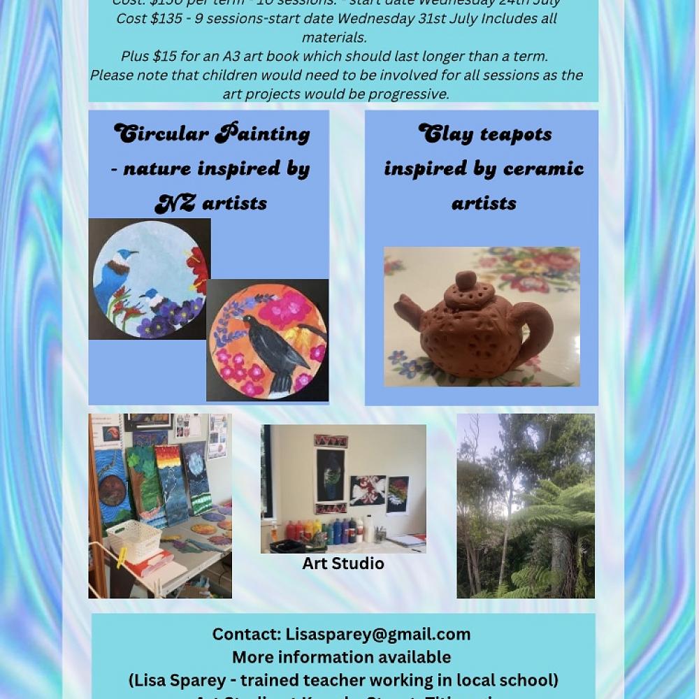 Weekly afterschool Art Lessons for Term 3 Thursdays 4pm - 5.30pm ...
