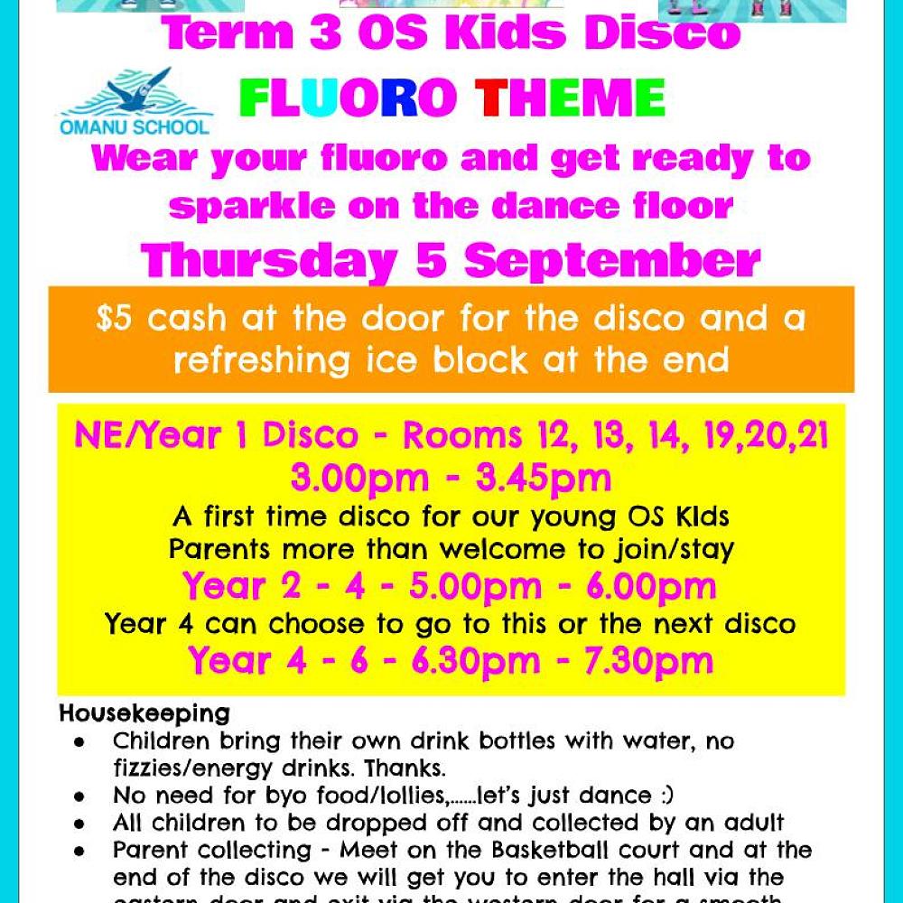 FLUORO SCHOOL DISCO - THURSDAY 5 SEPTEMBER