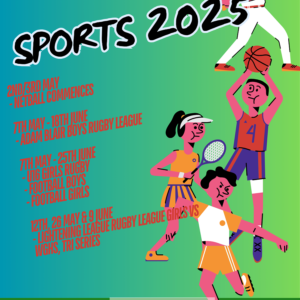 Upcoming Sports May-June — TKHS Newsletter 9 May 2025
