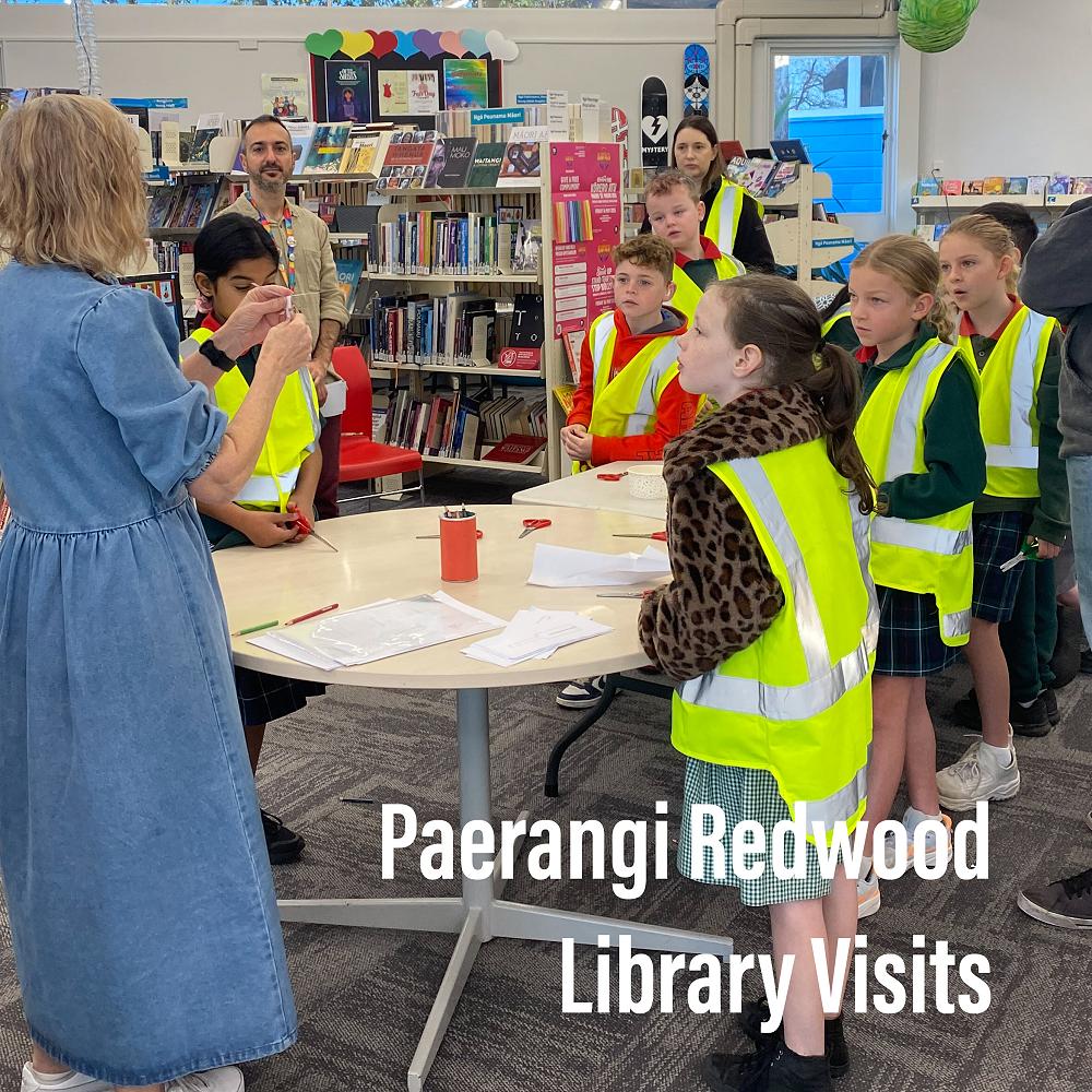 Paerangi visit the Redwood Public Library 15th May 2025