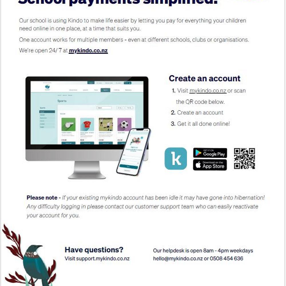 Kindo, is here... Open up your school account now!