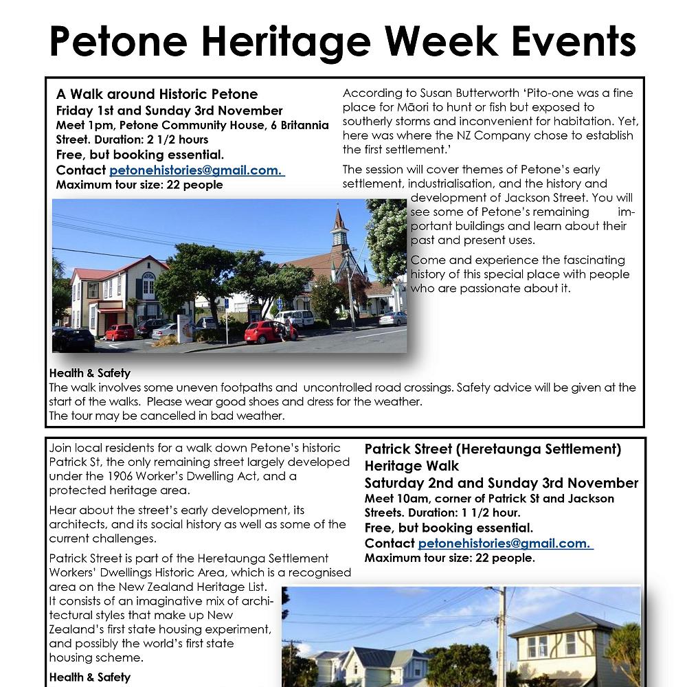 Petone Heritage Week Events