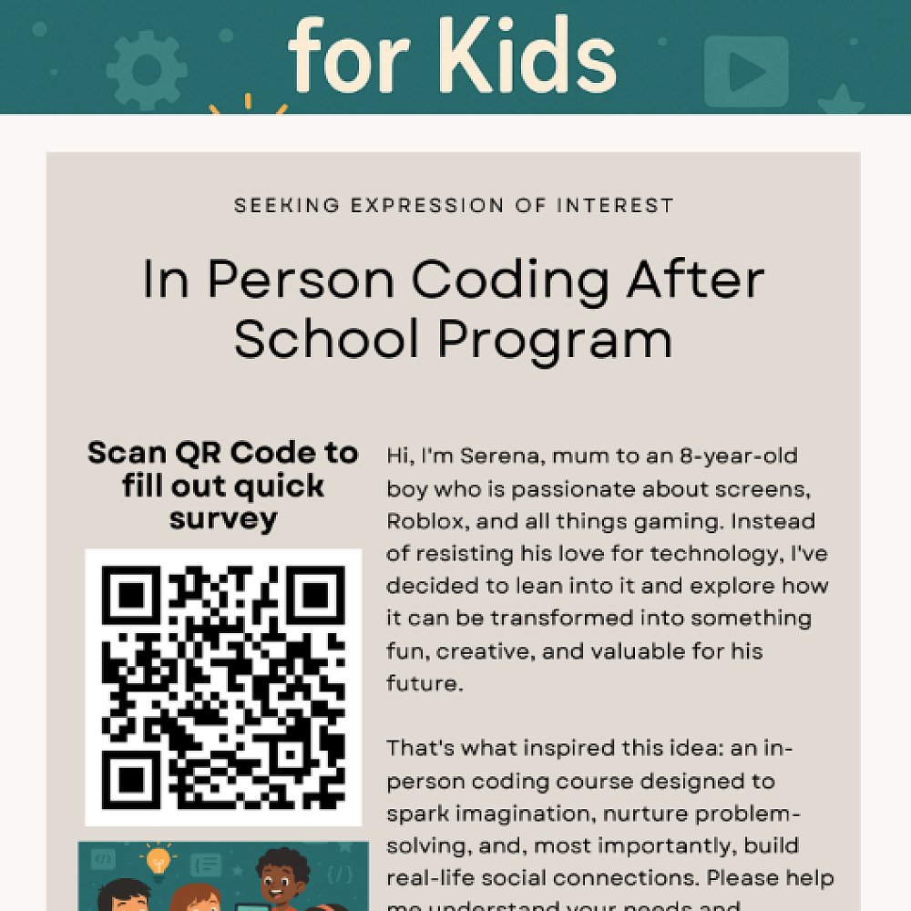 Expression of Interest - Coding After School Course