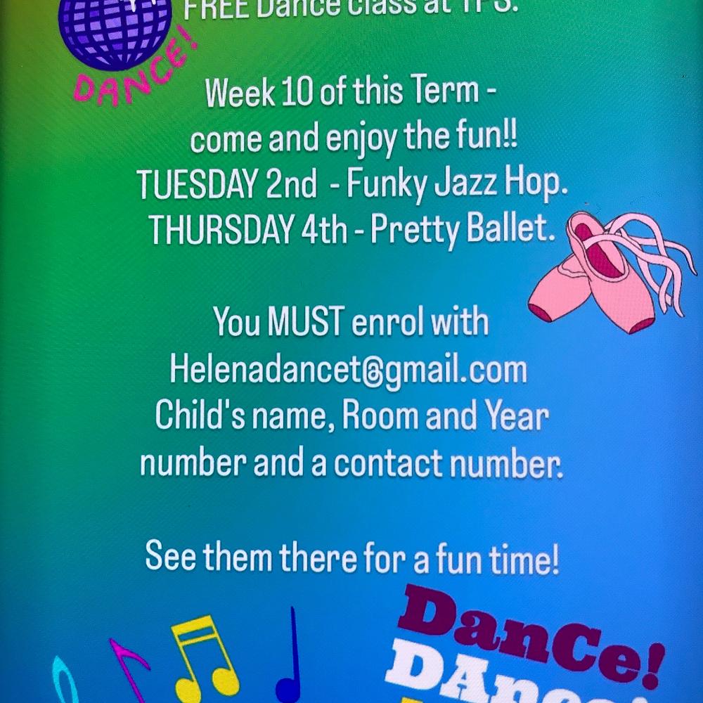 Next week two FREE Dance classes