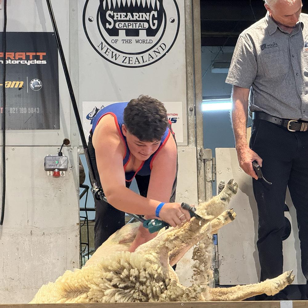 🏴 Rikihana Salmond competes at the New Zealand Shearing Championships 🐑