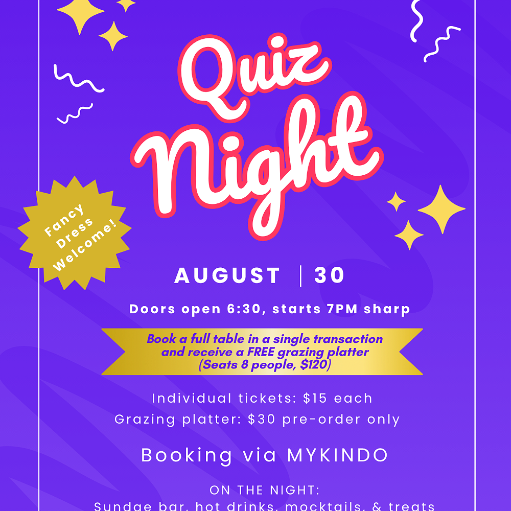 CFG Quiz Night - Tomorrow! — Newsletter Term 3 Week 7