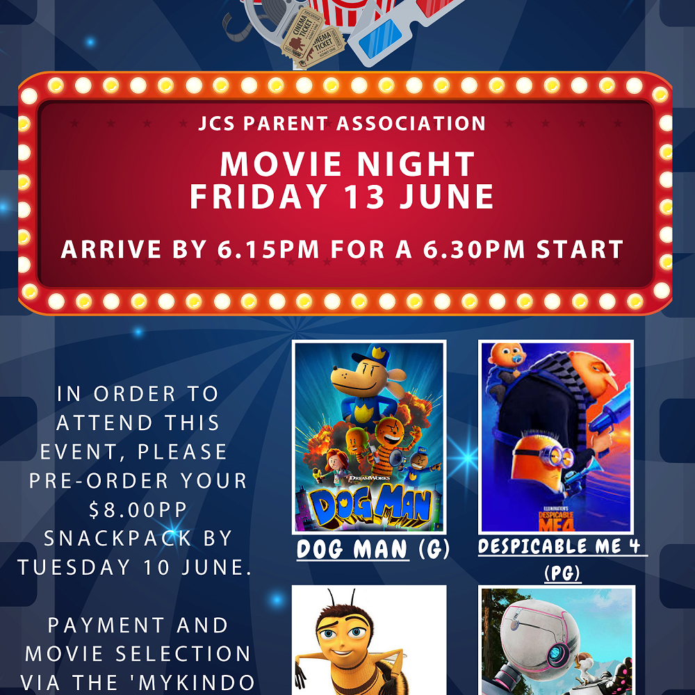 THIS FRIDAY IS MOVIE NIGHT 🎥 — JCS Newsletter - 11 June 2025