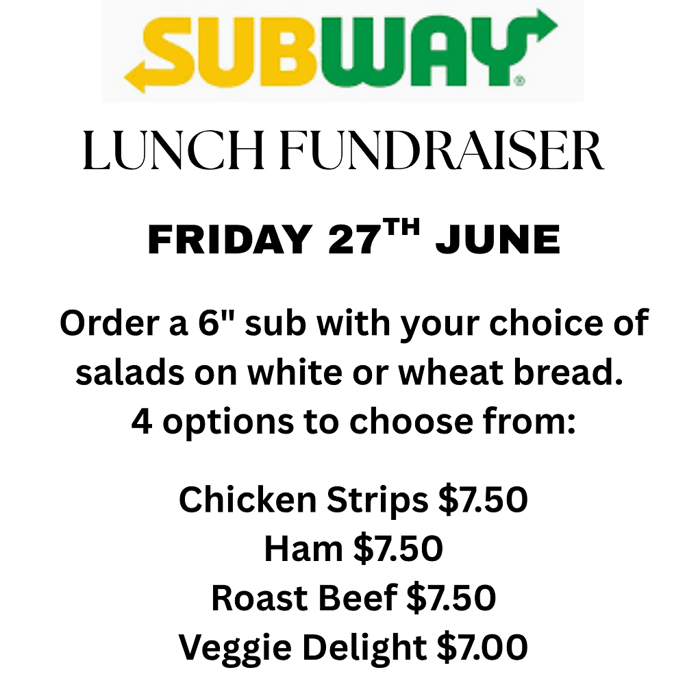 Subway Lunch - Friday 27 June