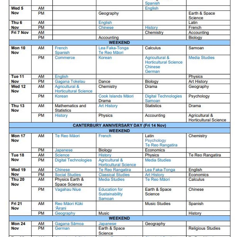 2025 NCEA Timetable — Open Magazine Panui - John Paul II High School ...