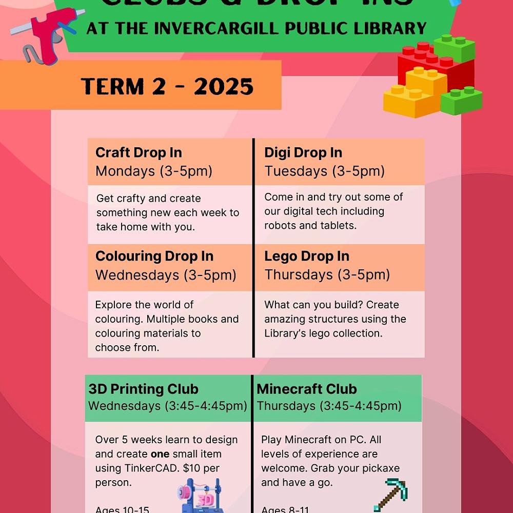Afterschool Drop Ins and Clubs over Term 2