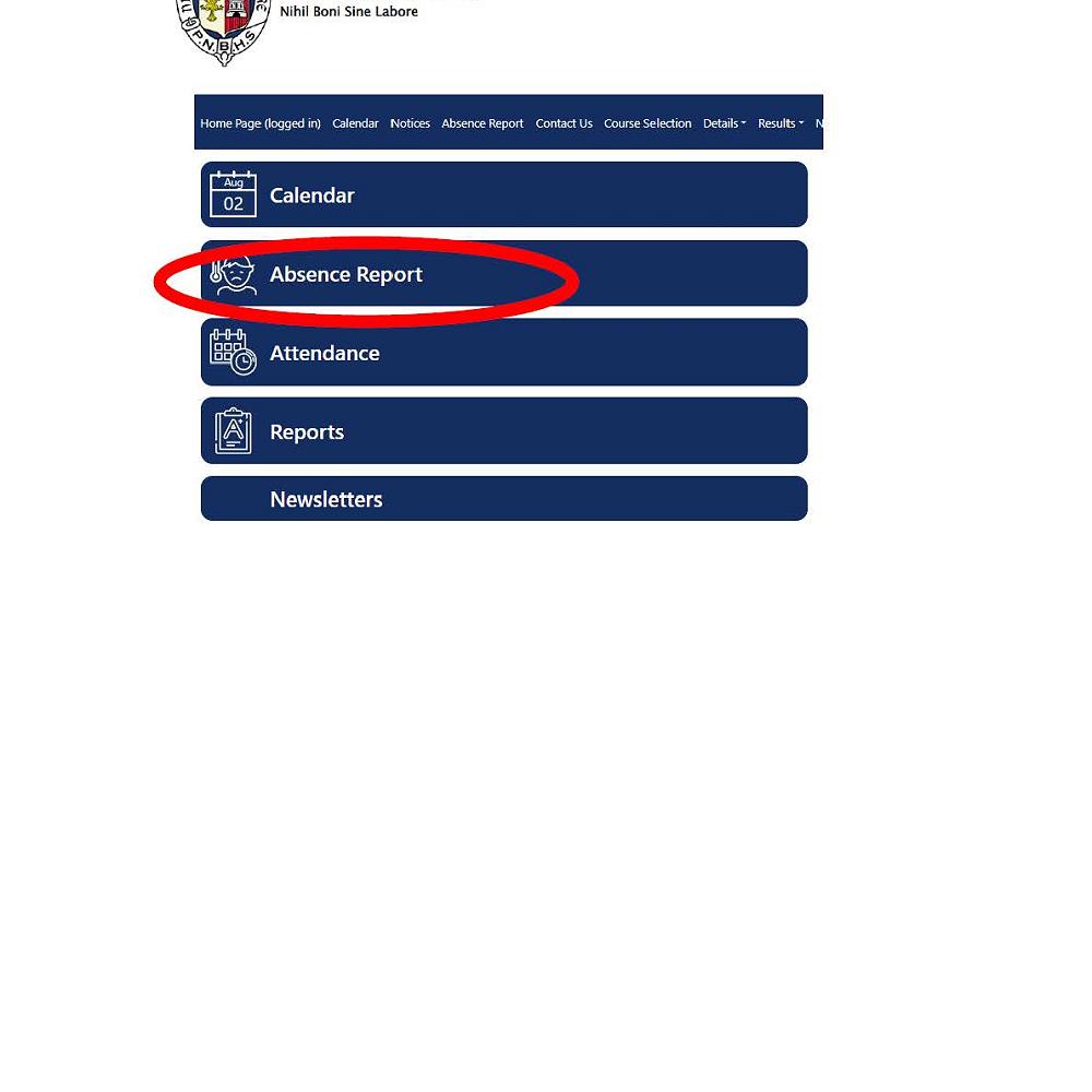 Using the PNBHS Parent Portal to Report Absences