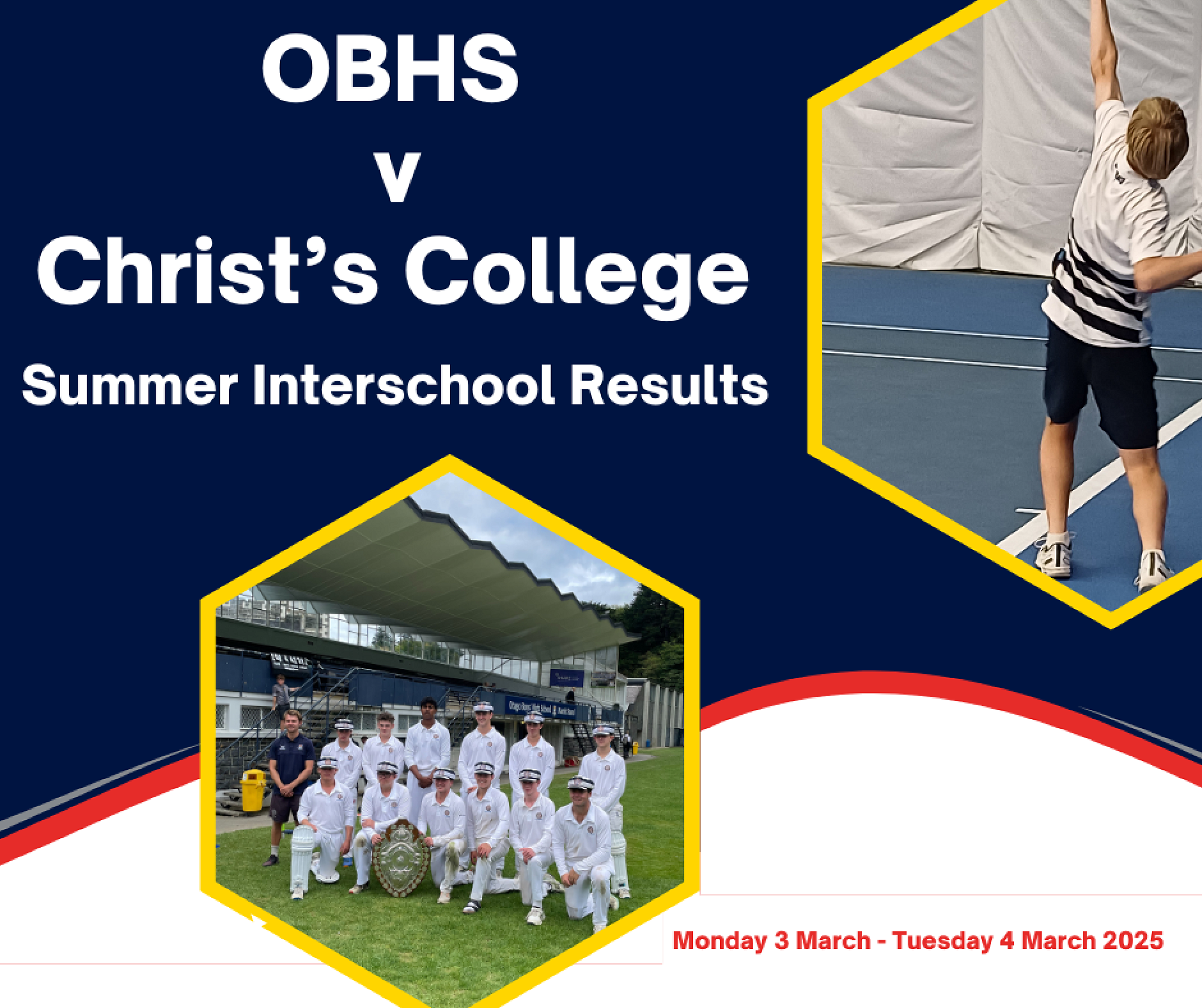 OBHS v Christ's College summer interschool results