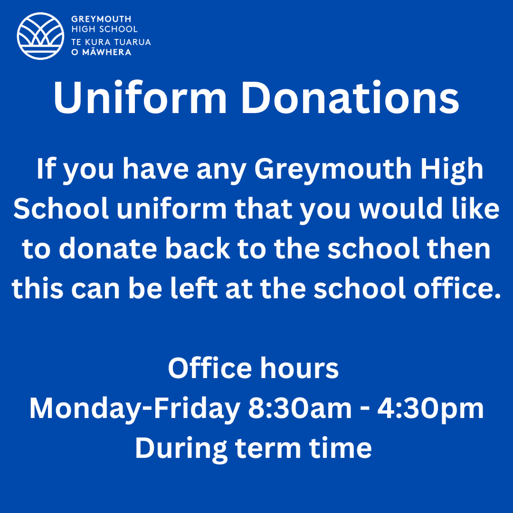Uniform Donations — Newsletter 29 November 2024