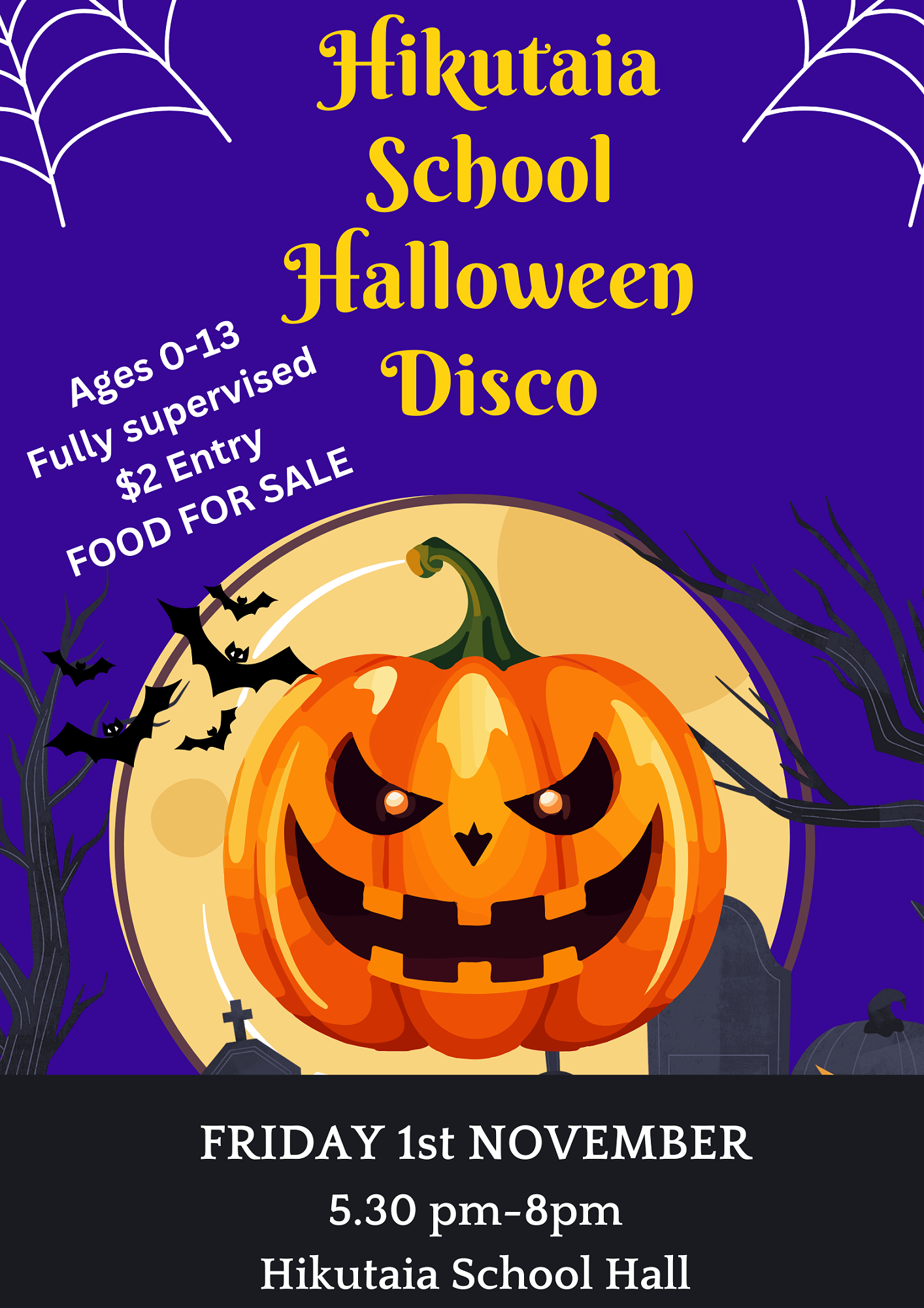 Hikutaia School Halloween Disco - 1st November