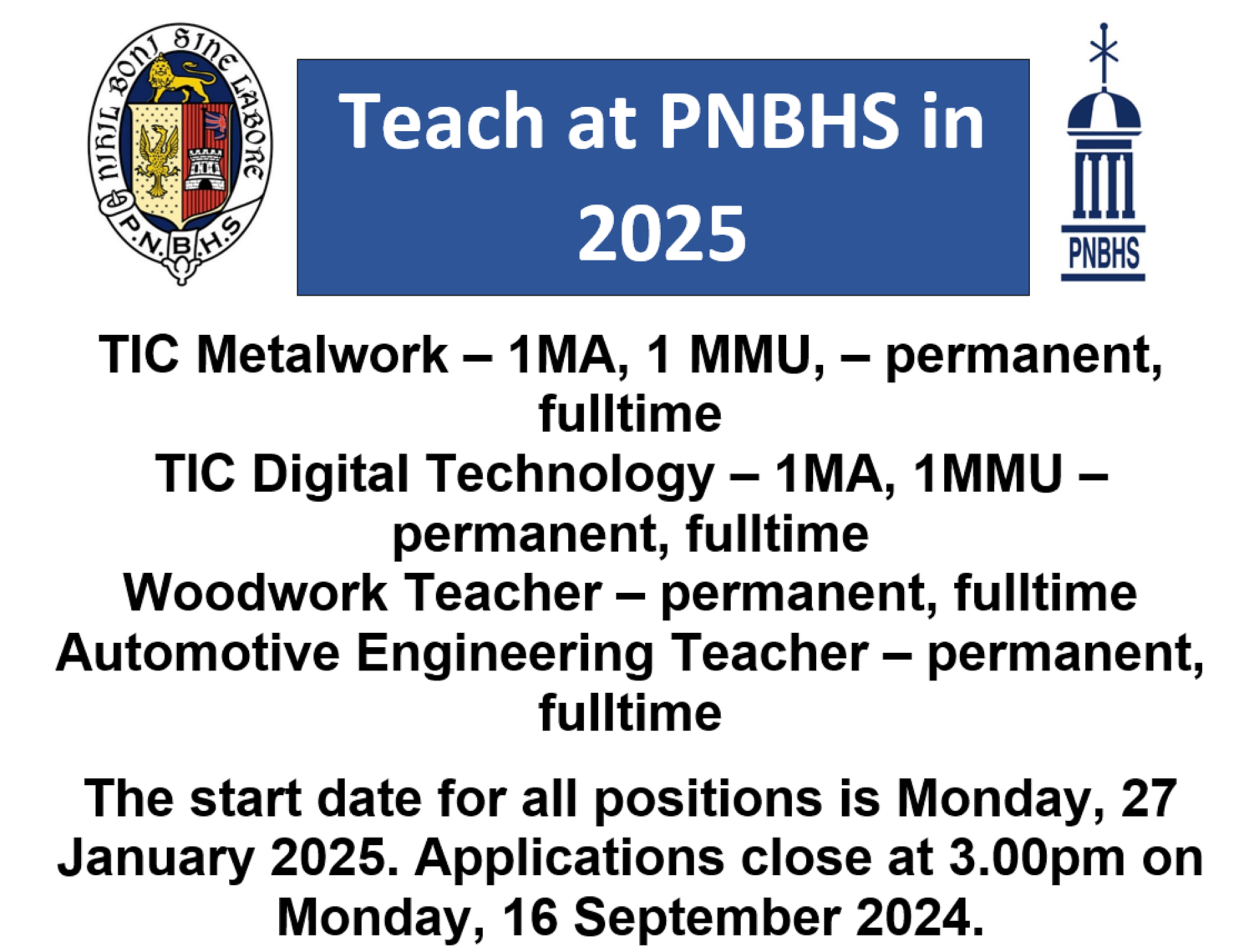 Teach at Palmy Boys' in 2025!