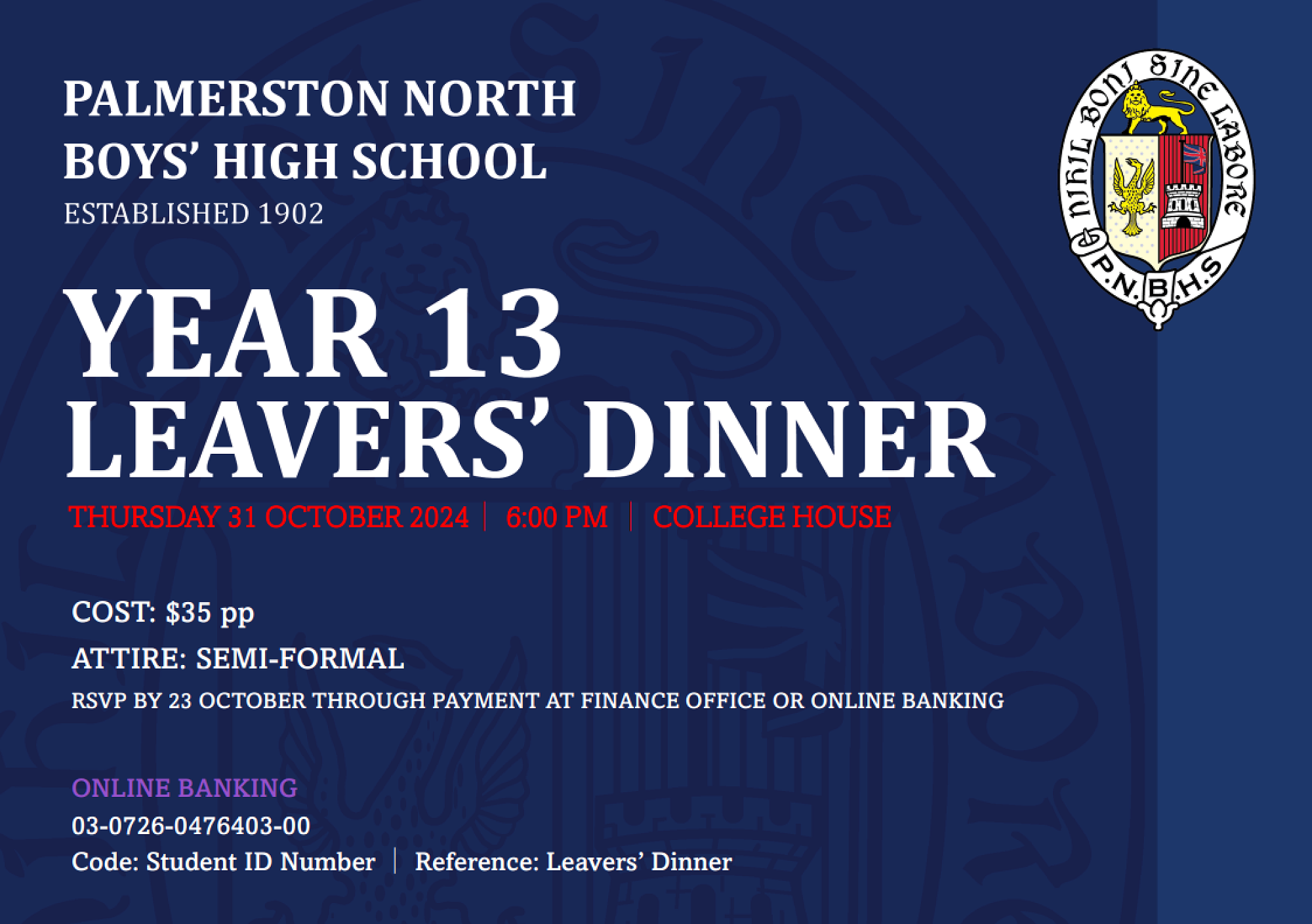 Year 13 Leavers' Dinner