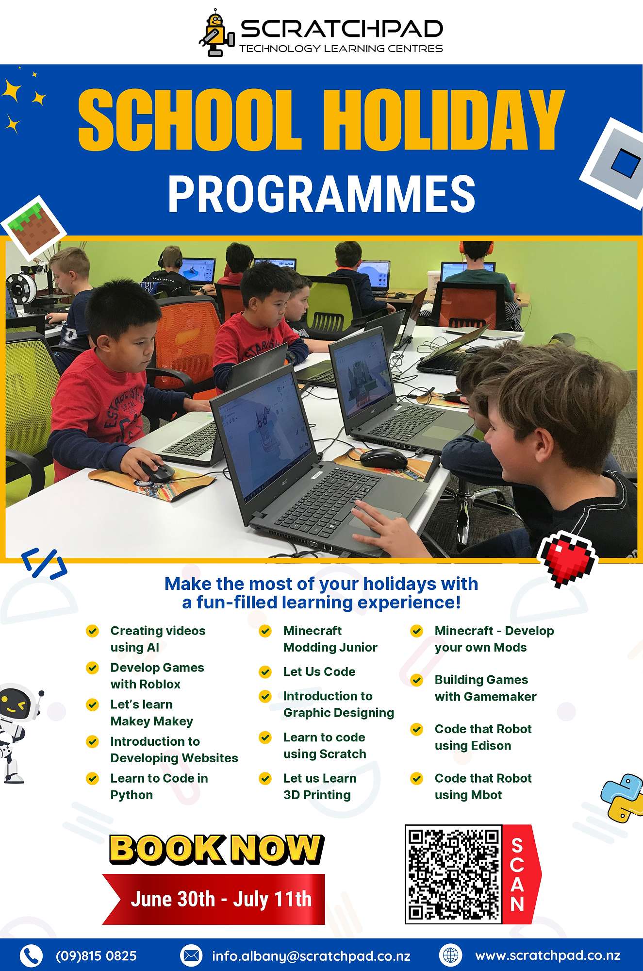 Scratchpad July School Holiday Programme — Pānui Wiki 7, Wā Kura 2 2025