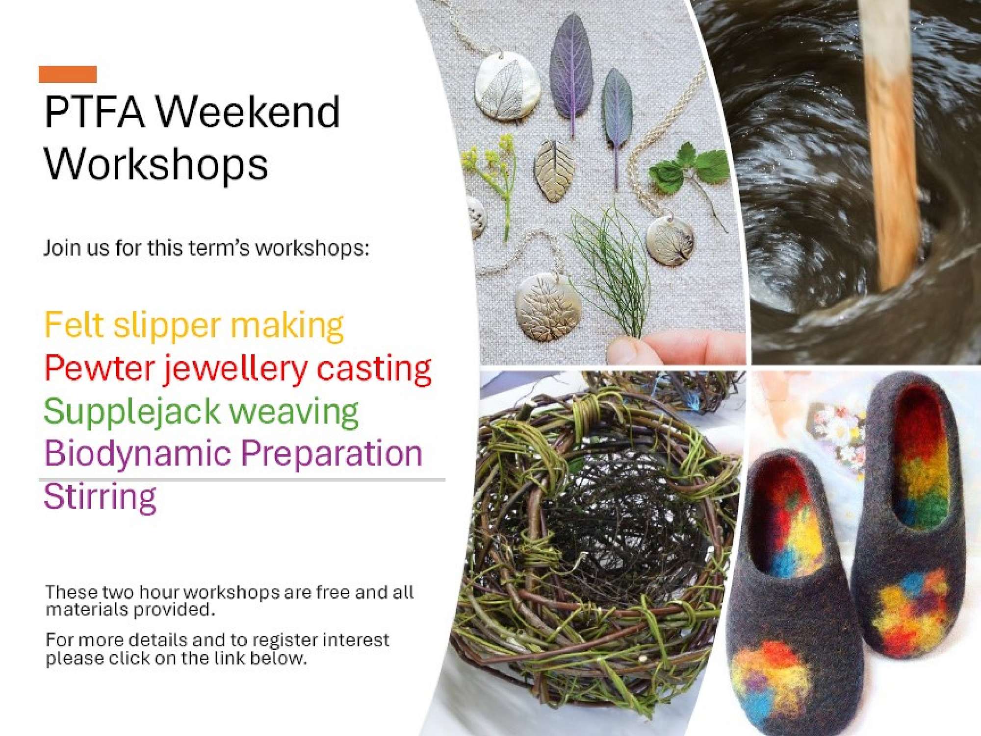 PTFA Weekend Workshops