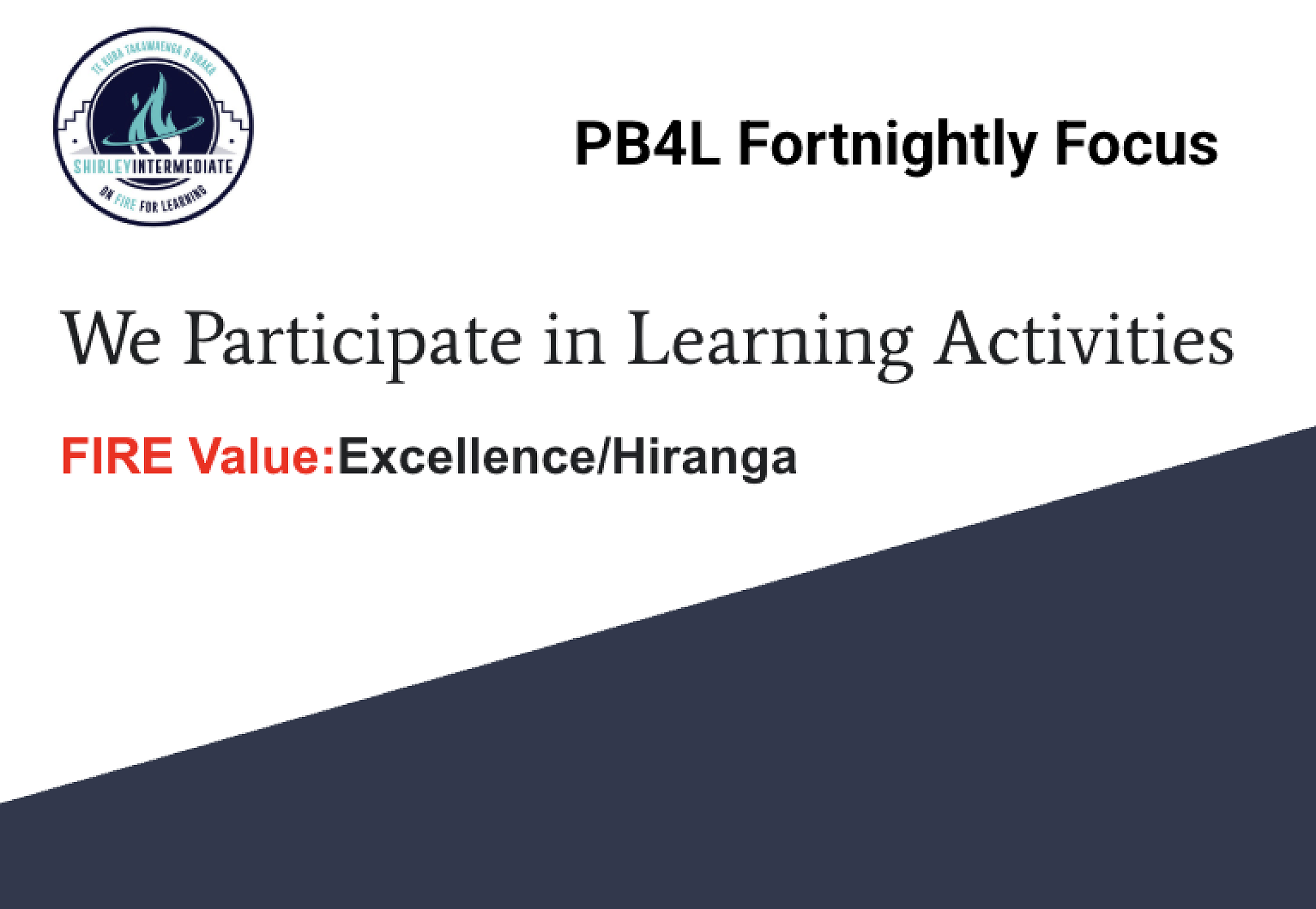 Pb4L (Positive Learning for Behaviour) Update