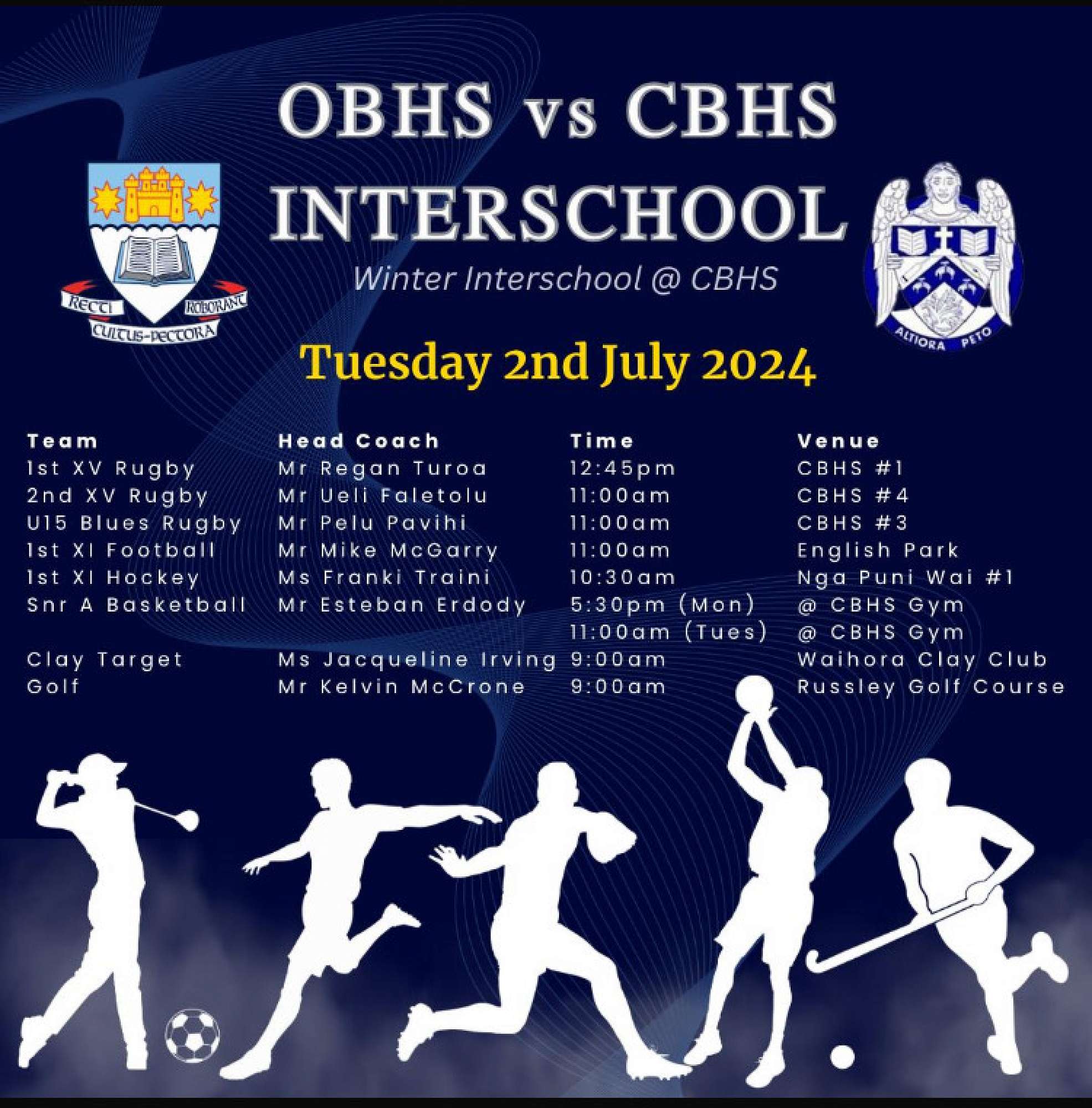OBHS v CBHS Interschool — Newsletter - No 20 - 2024