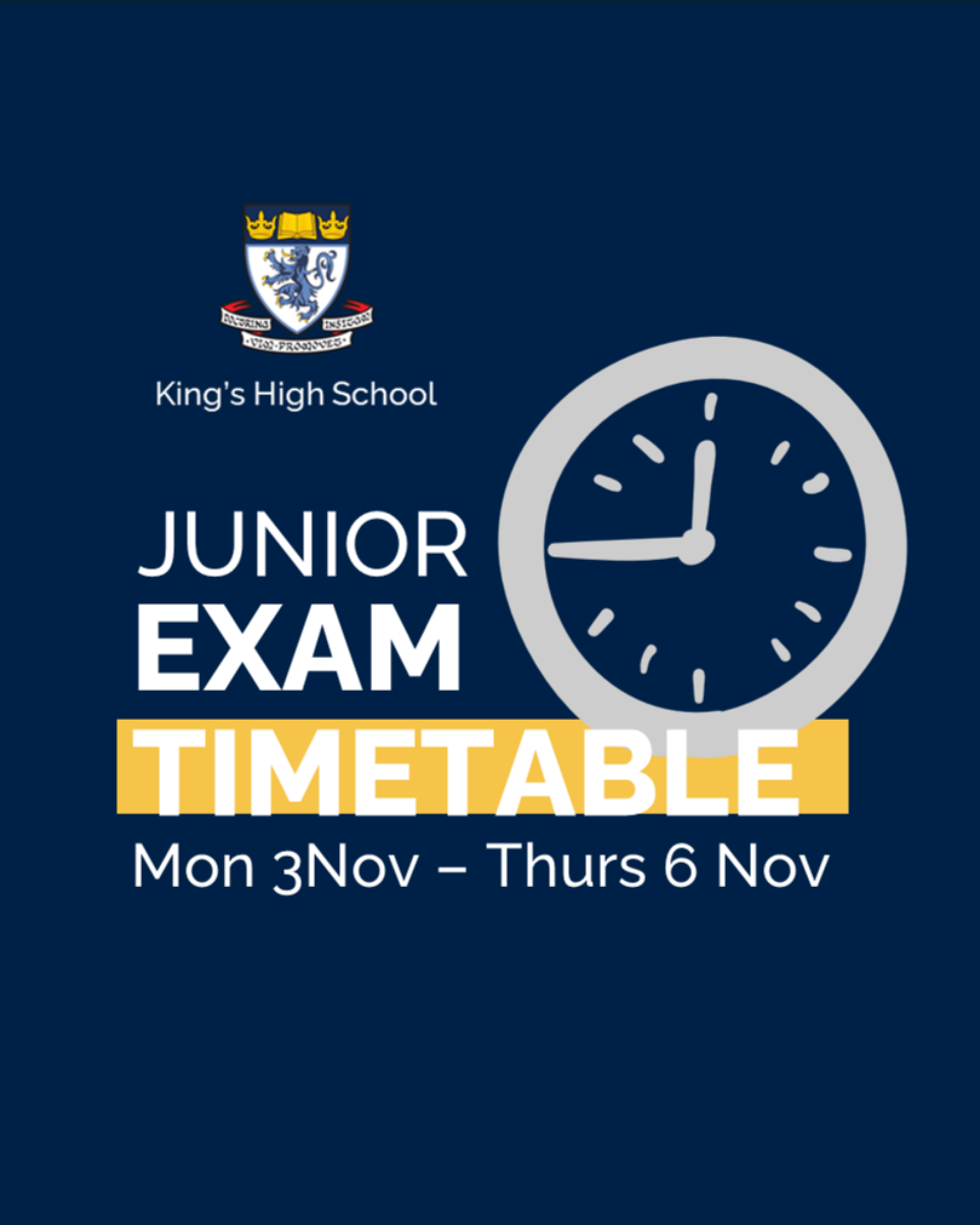 Junior Exam Timetable 2025