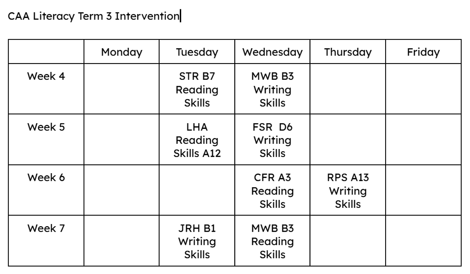 CAA Literacy Intervention — He Karere Tūī - The Tui's Message