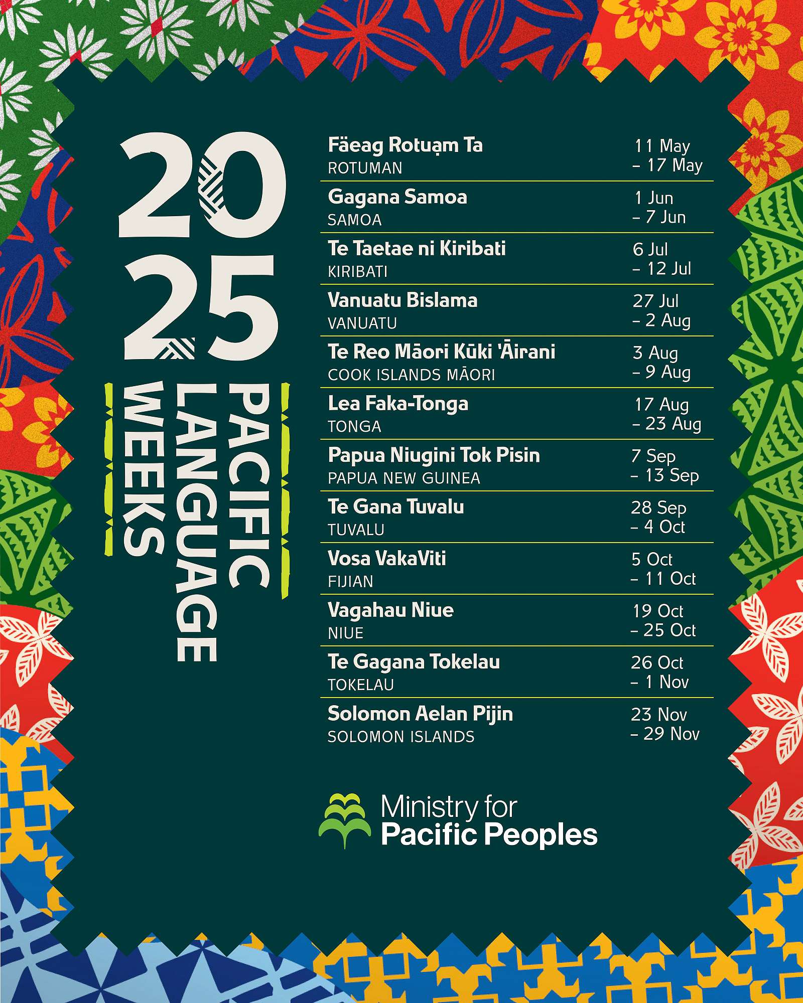 Pasifika Language Weeks — Newsletter - No 12 - 2025