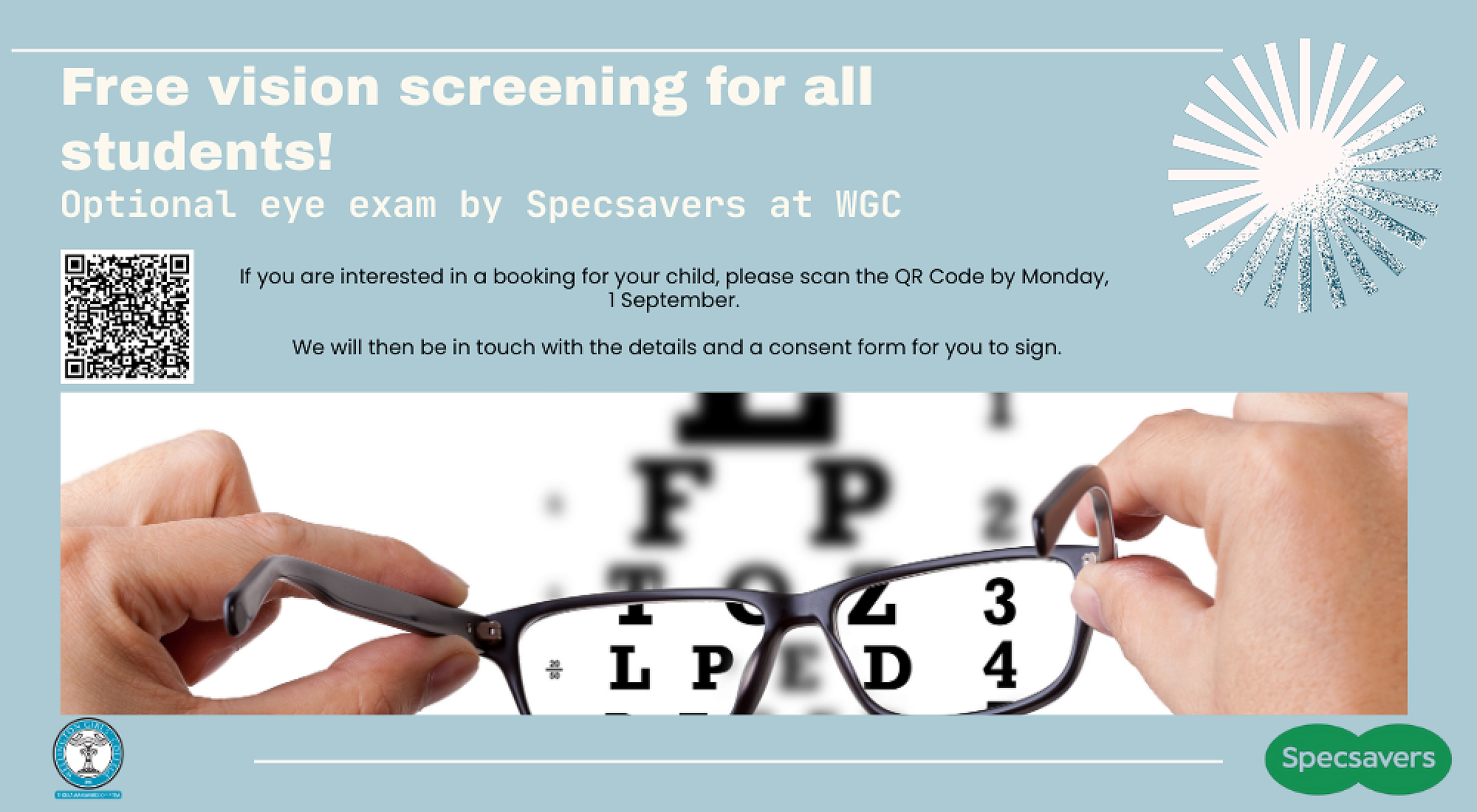 Free vision screening for all students