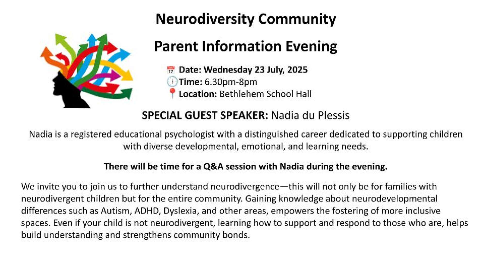 Neurodiversity Community Information Evening