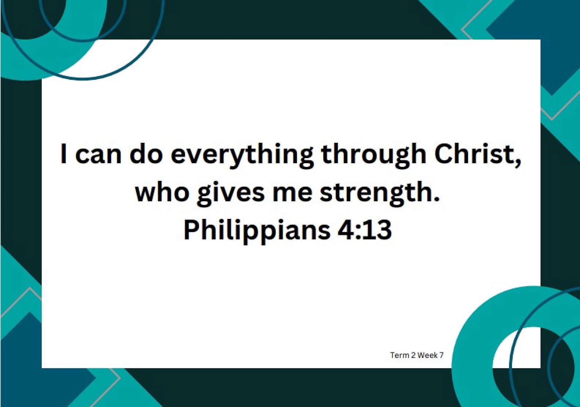 Next Week's Memory Verse — Newsletter Term 2 Week 6