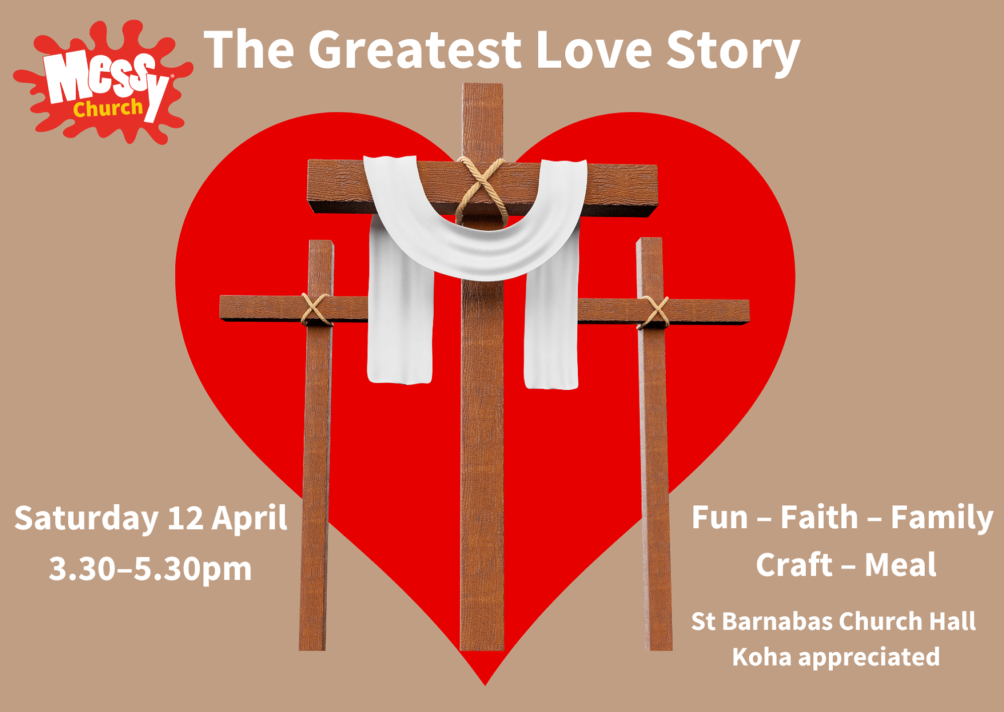 Messy Church - Sat 12 'Easter, the greatest love story'