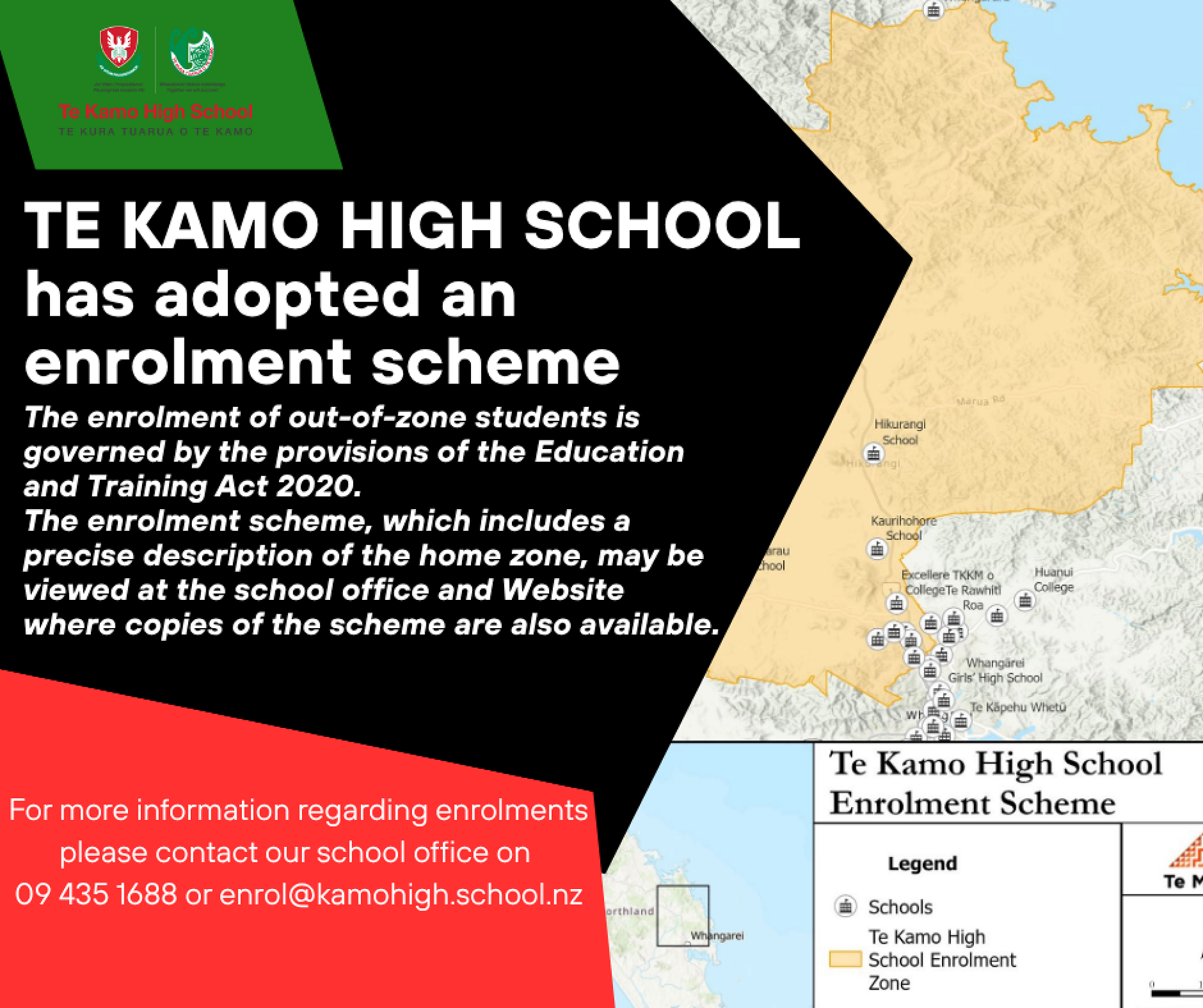 Te Kamo High School Enrolment Scheme Information