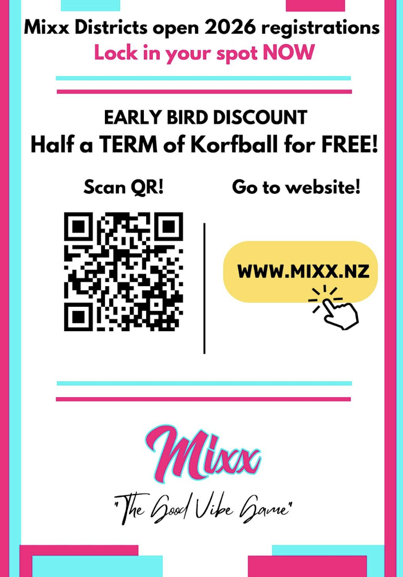 Mixx Korfball Early Bird Discount