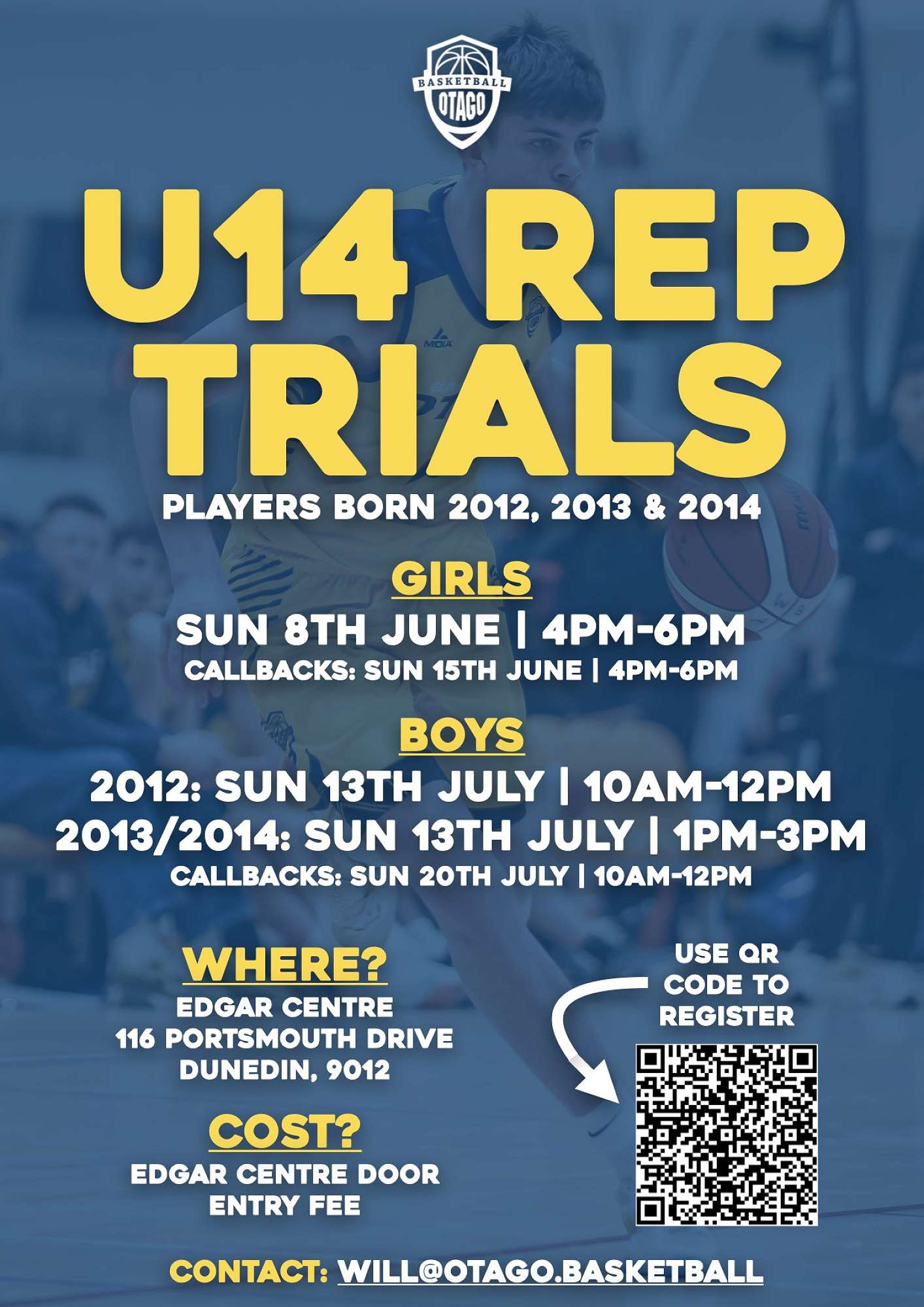 U14 Otago Basketball Rep Trials