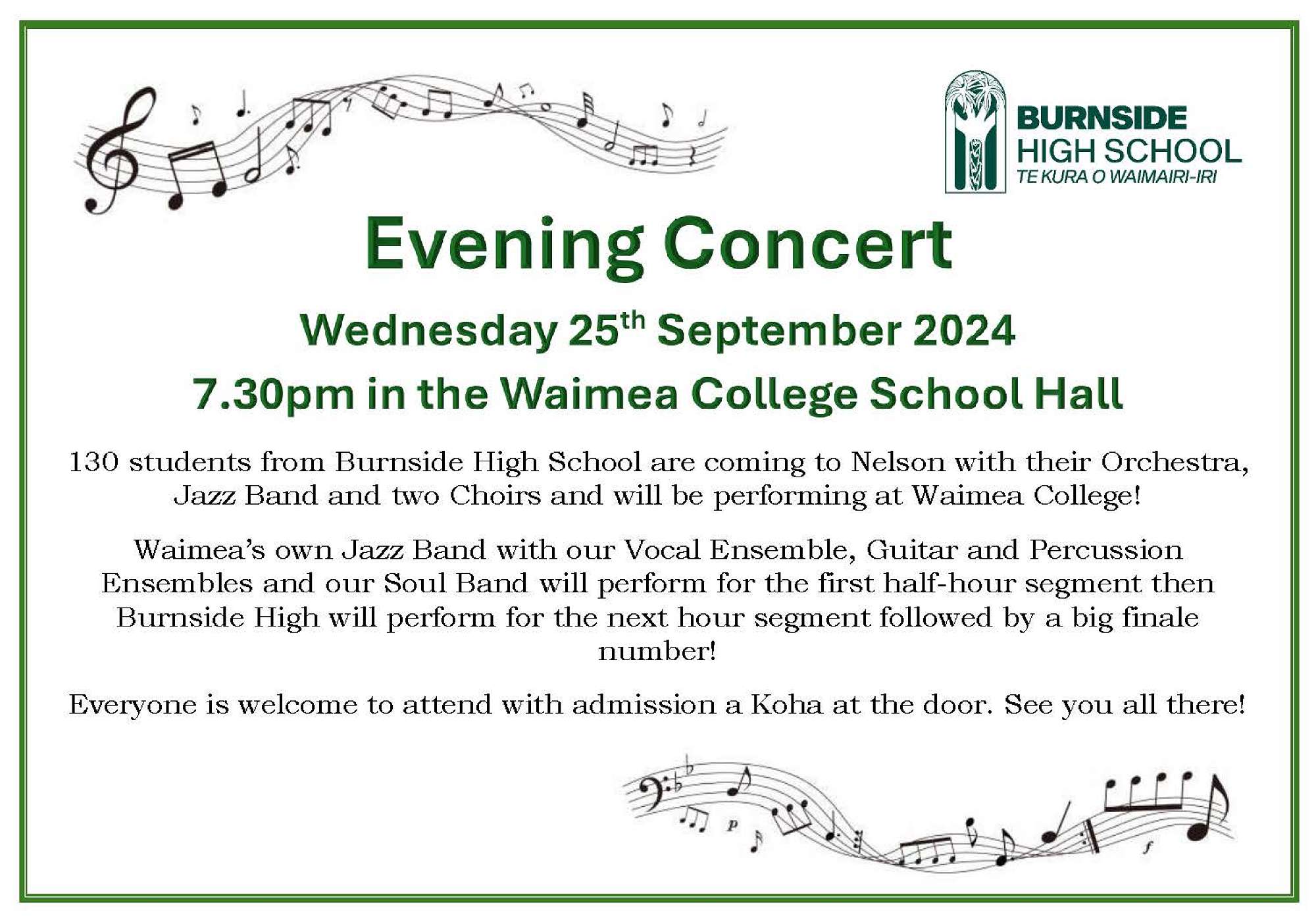 Burnside High School and Waimea College Evening Concert — Newsletter ...
