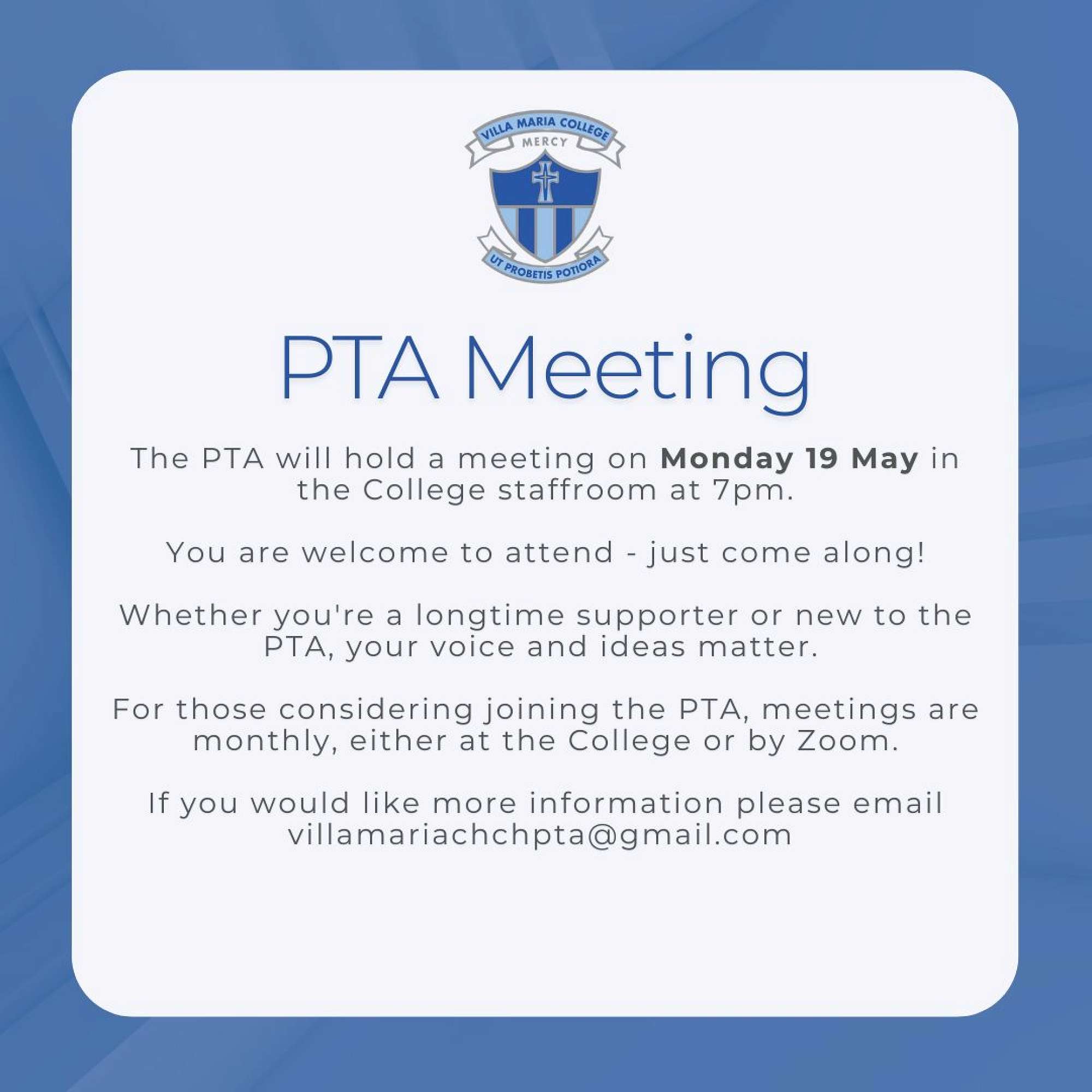 Upcoming PTA Meeting