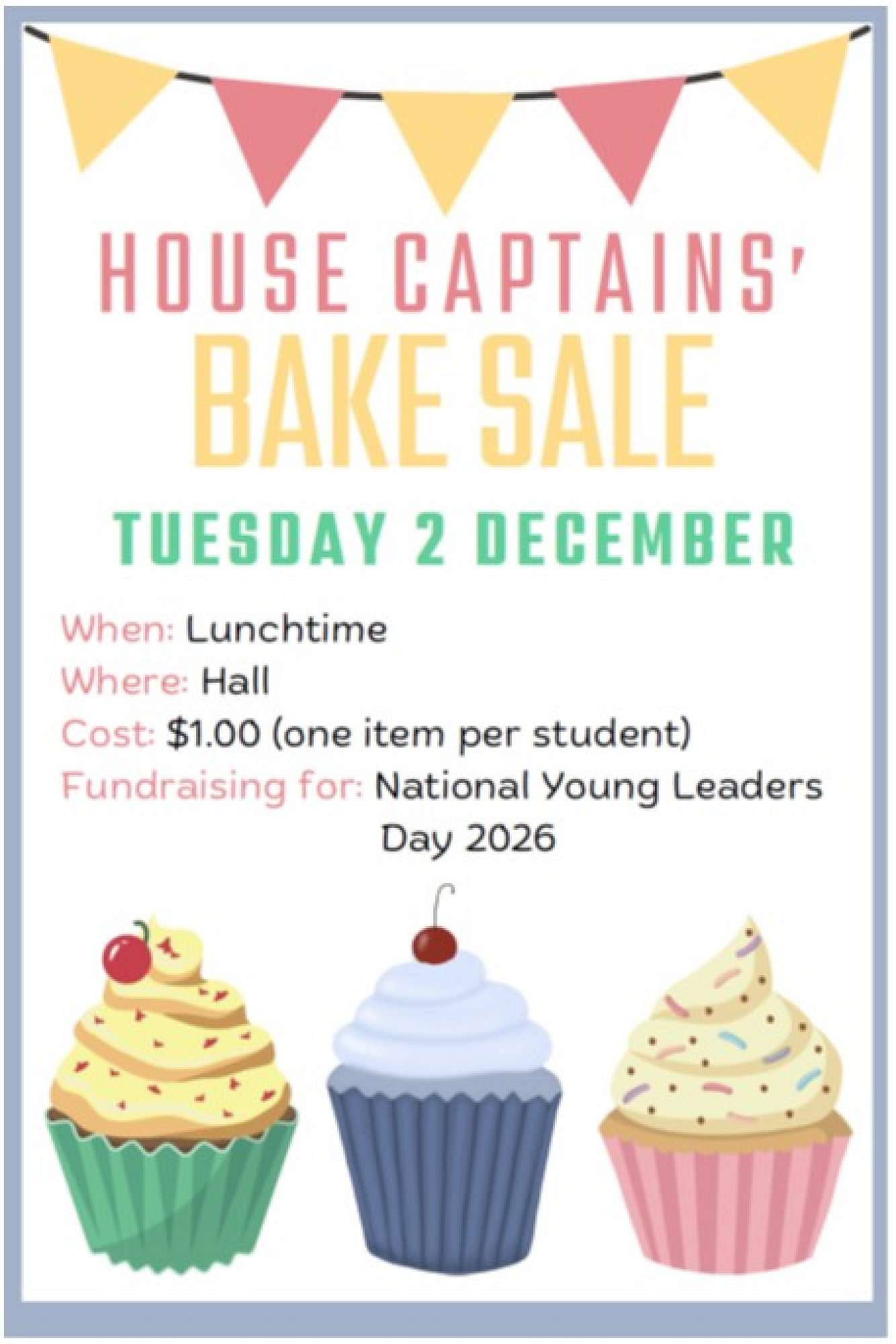 Bake Sale - Tuesday 2 December