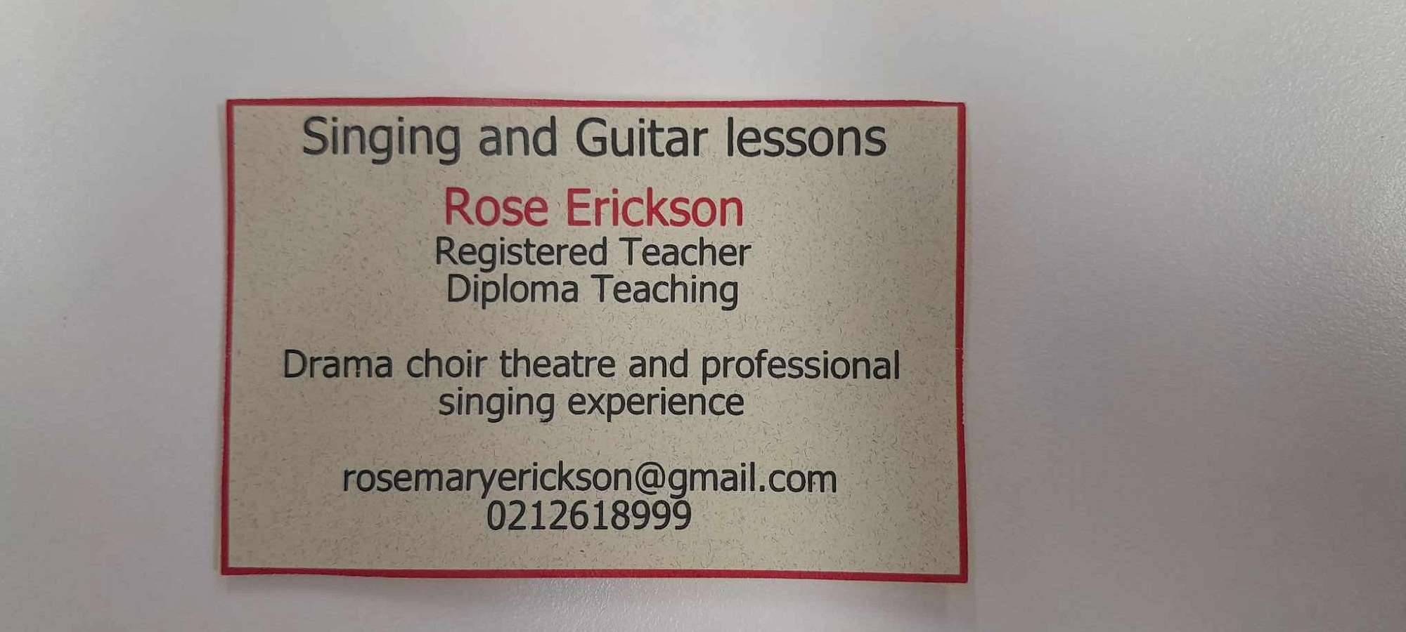 Local Singing and Guitar Lessons
