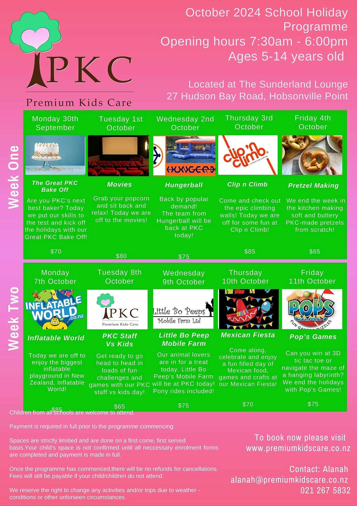 Premium Kids Care October Holiday Programme