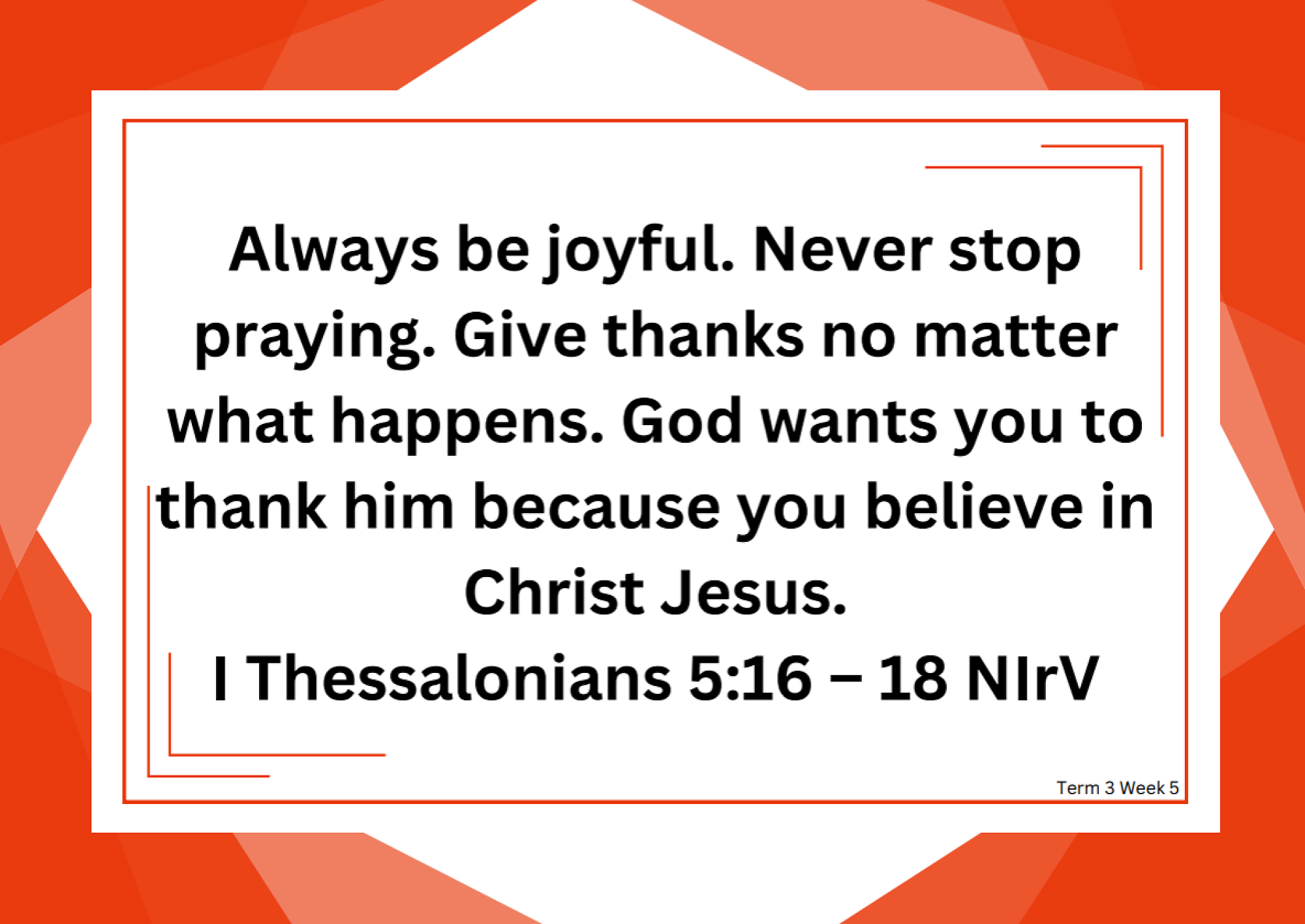 Next Week's Memory Verse — Newsletter Term 3 Week 4